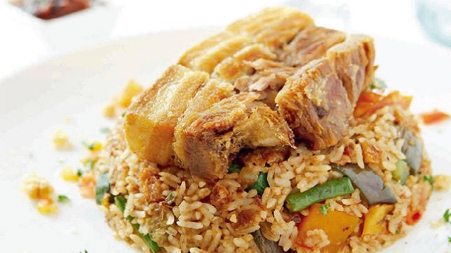 Pinakbet Rice With Lechon Kawali Bits Recipe | Yummy.ph