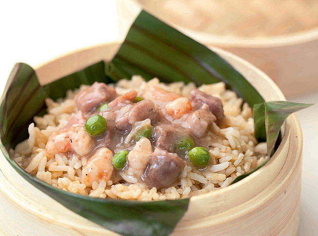 Steamed Fried Rice with Pork Topping Recipe
