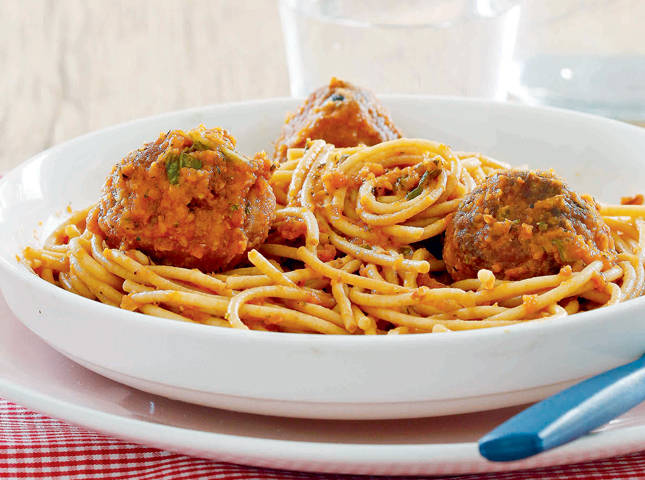 Kitchen Revolution's Whole Wheat Spaghetti with Tofu Meatballs and ...