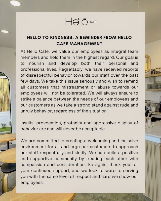 Hello Cafe In Tagaytay Closes Because Of Rude Customer Behavior staff