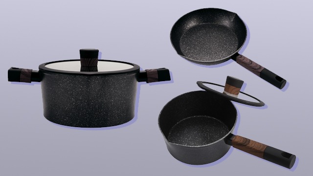 Eurochef Marble Pots and Pans with Bakelite Handles