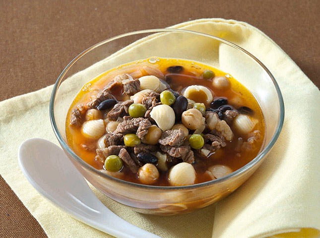 Three-Bean, Beef, and Tomato Soup Recipe