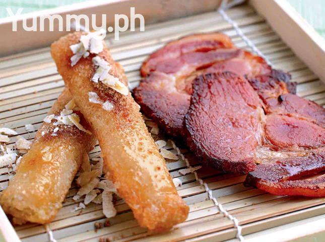 Fried Suman with Butter, Panucha and Queso de Bola