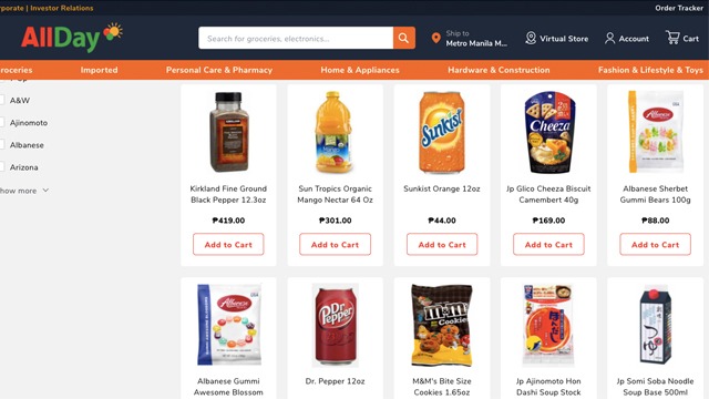 Supermarkets with Same Day Delivery