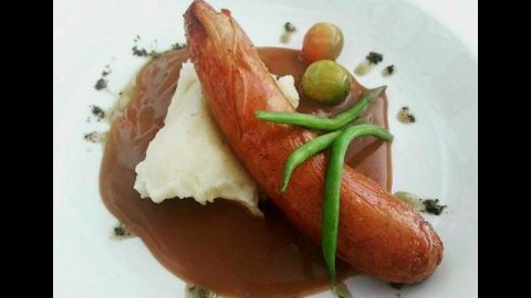Hungarian Sausage with Mashed Potato and Gravy | Yummy.ph