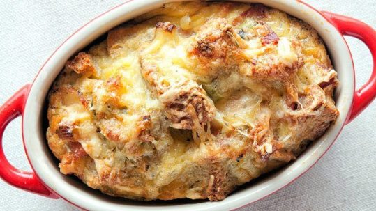 Bacon and Onion Bread Pudding Recipe