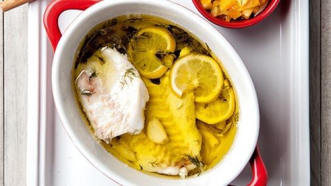 Poached Fish in Olive Oil Recipe