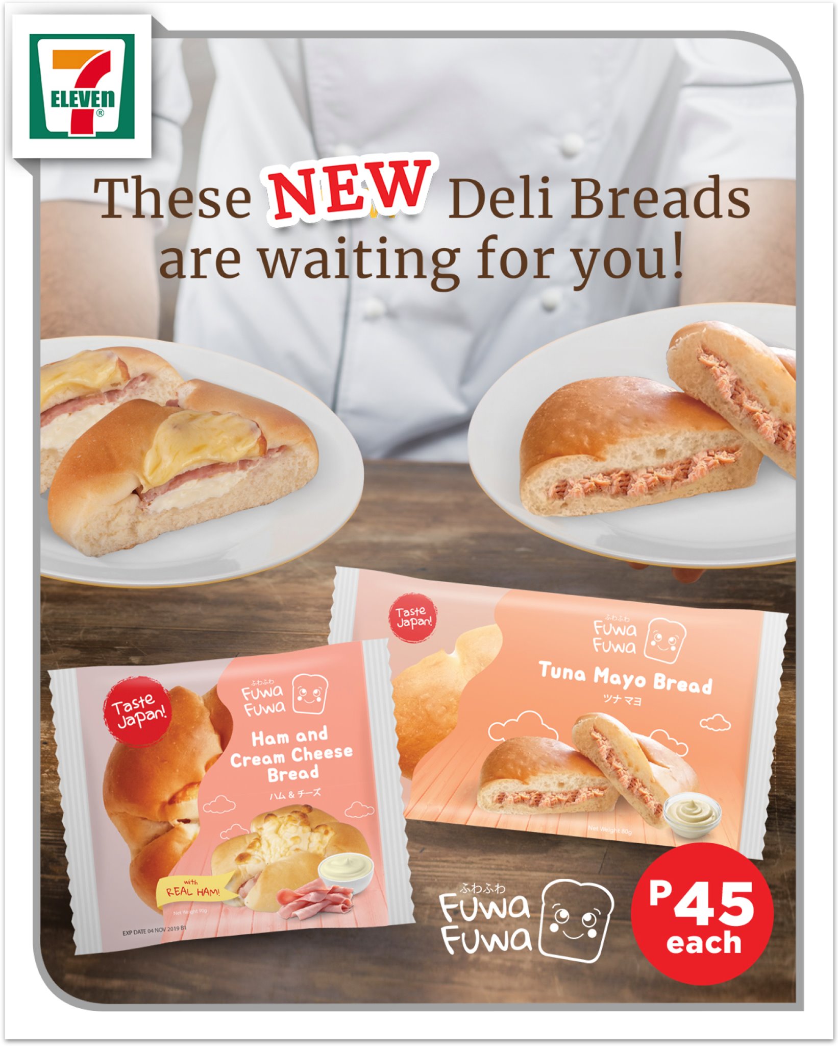 Fuwa Fuwa's Tuna Mayo and Ham and Cheese Deli Bread