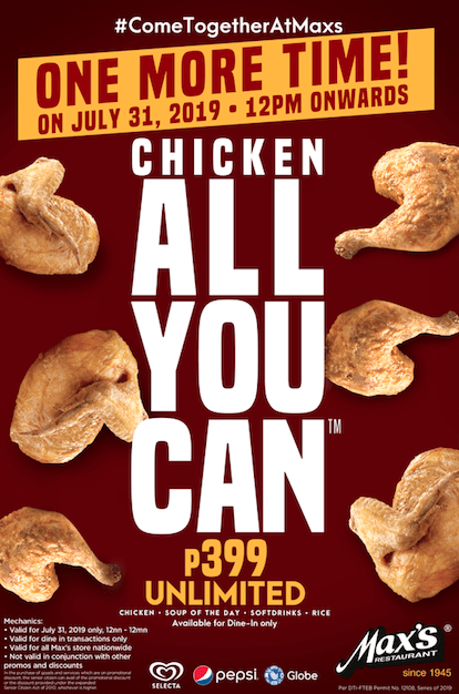 Max’s Is Bringing Back Their Unlimited Chicken Promo!