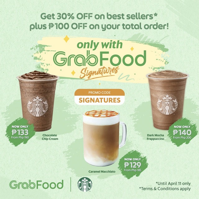 GrabFood Offers 30% Discount On Starbucks Signature Drinks