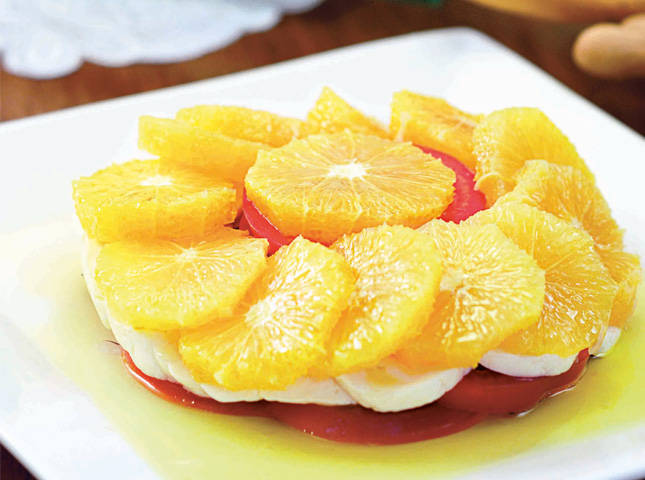 Kesong Puti Organic Tomato And Sagada Orange In Balsamic Vinaigrette