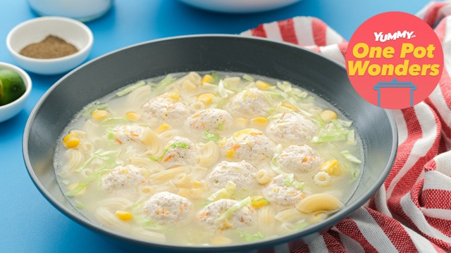 Homemade Chicken Balls And Corn Sopas Recipe