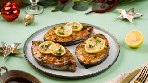 King Fish Steak With Lemon Garlic Butter Recipe